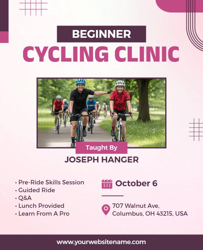 Beginner Cycling Clinic Event Flyer Template
