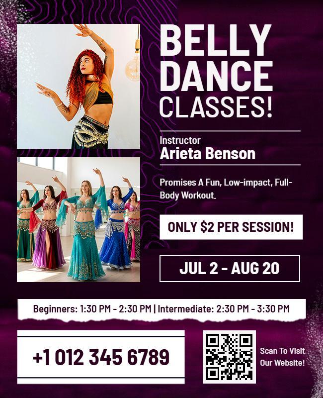 Belly Dance Fitness Classes Flyer Template