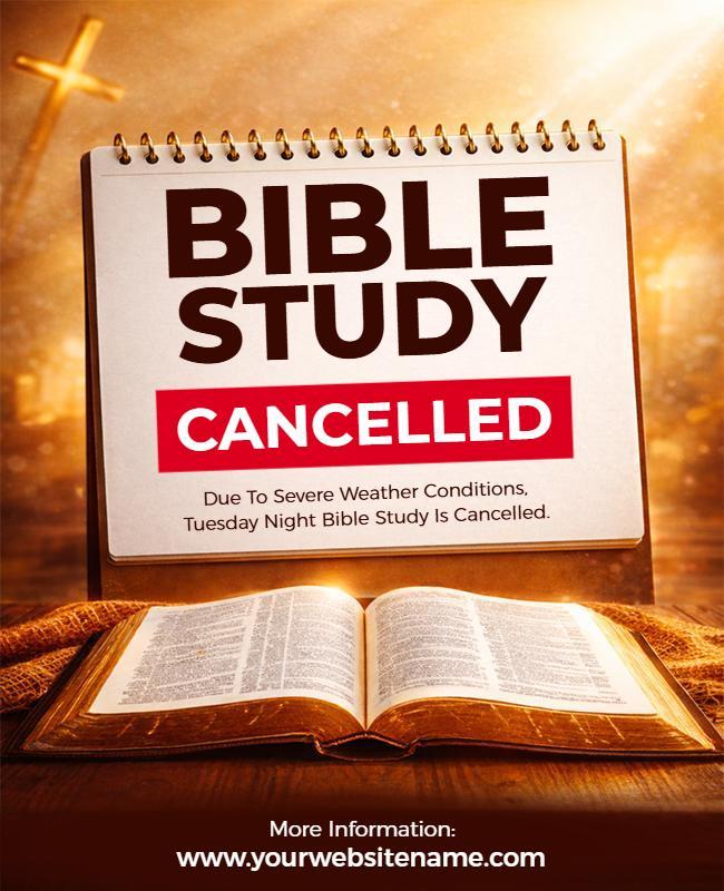 Bible Study Cancellation Notice Flyer Template
