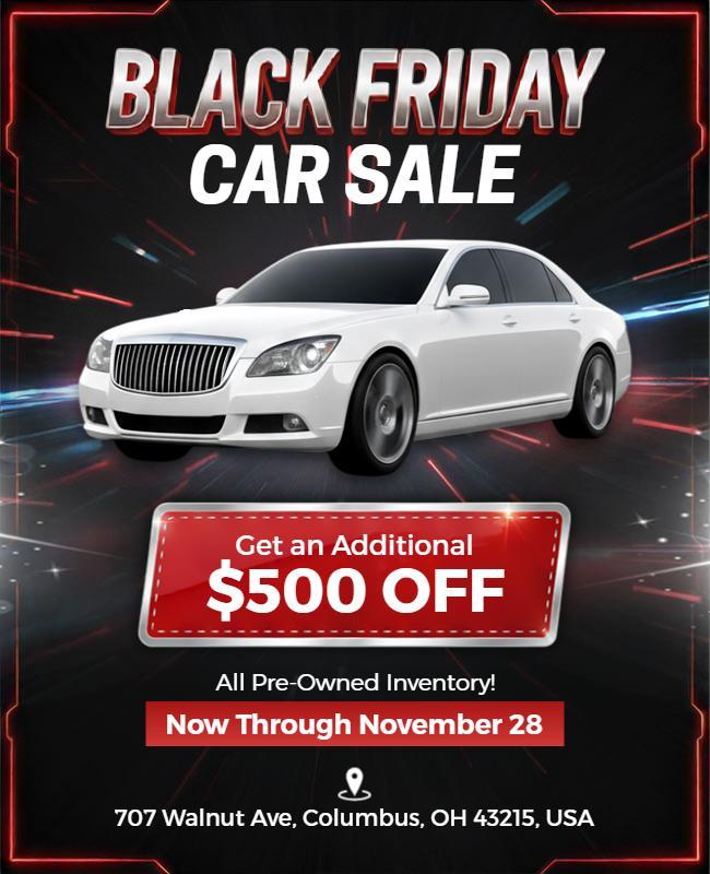 Black Friday Car Sale Promotional Flyer Template
