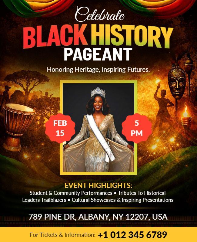 Black History Celebration Pageant Flyer Template