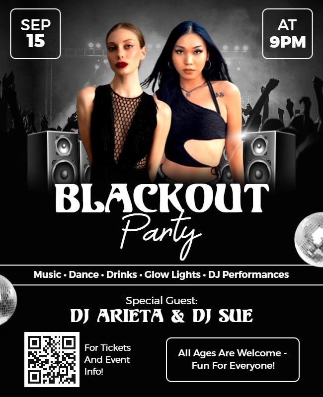 Blackout Party Event Flyer Template