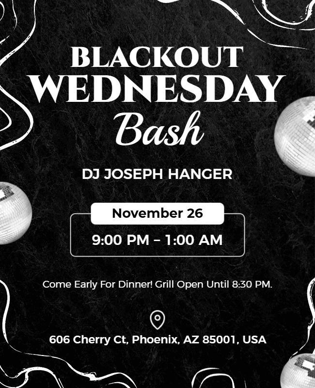 Blackout Wednesday Party Event Flyer Template