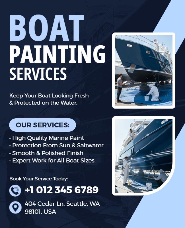 Boat Painting Service Promotional Flyer Template