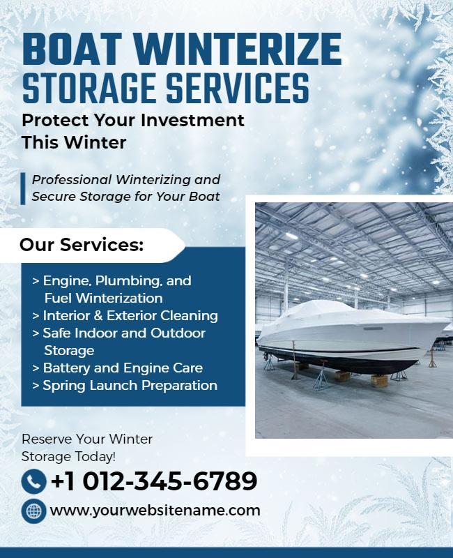 Boat Winter Storage Services Flyer Template