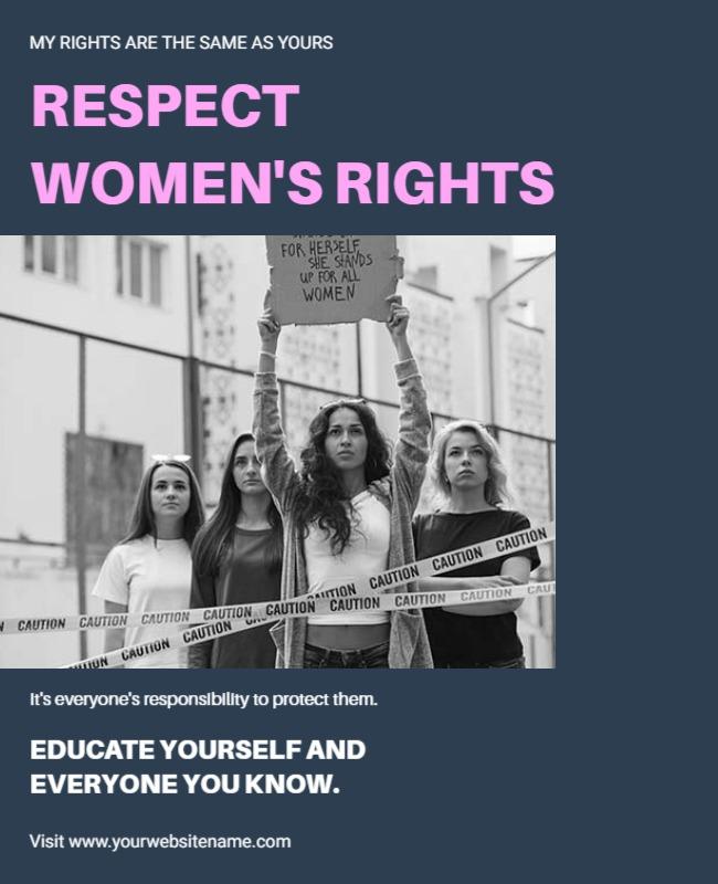 Bold Advocacy Women's Rights Awareness Poster Template