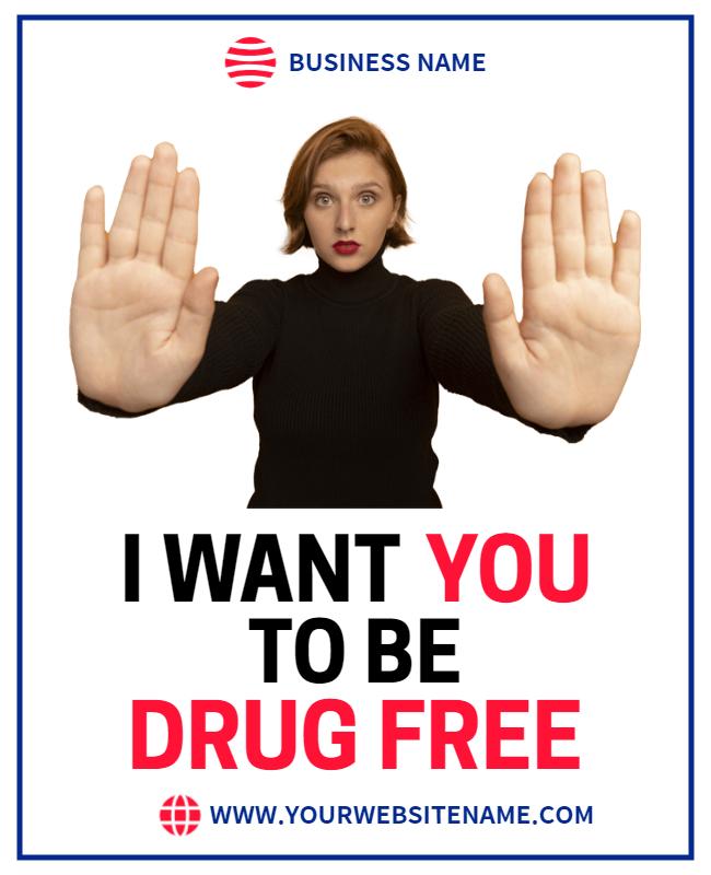 Bold Anti-Drug Awareness Campaign Poster Template