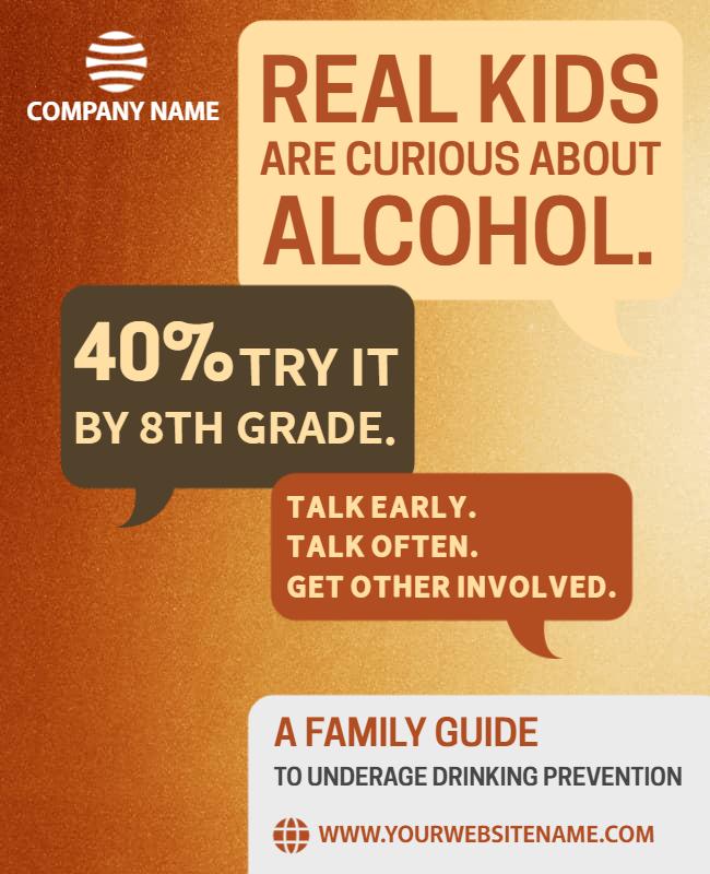 Bold Awareness Campaign for Underage Drinking Prevention Poster Template