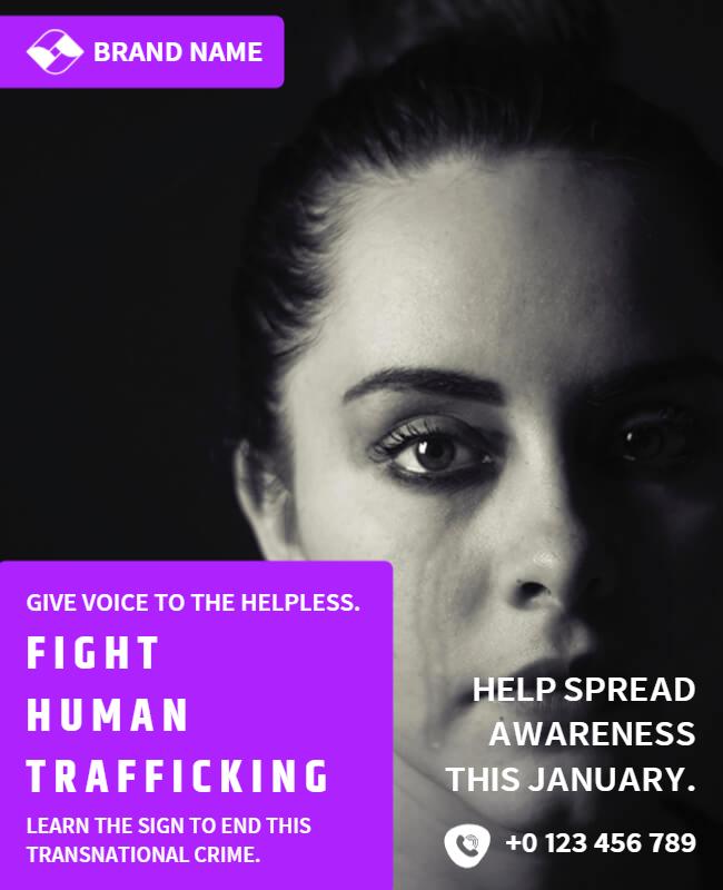 Bold Black and White Awareness Campaign Against Human Trafficking ...