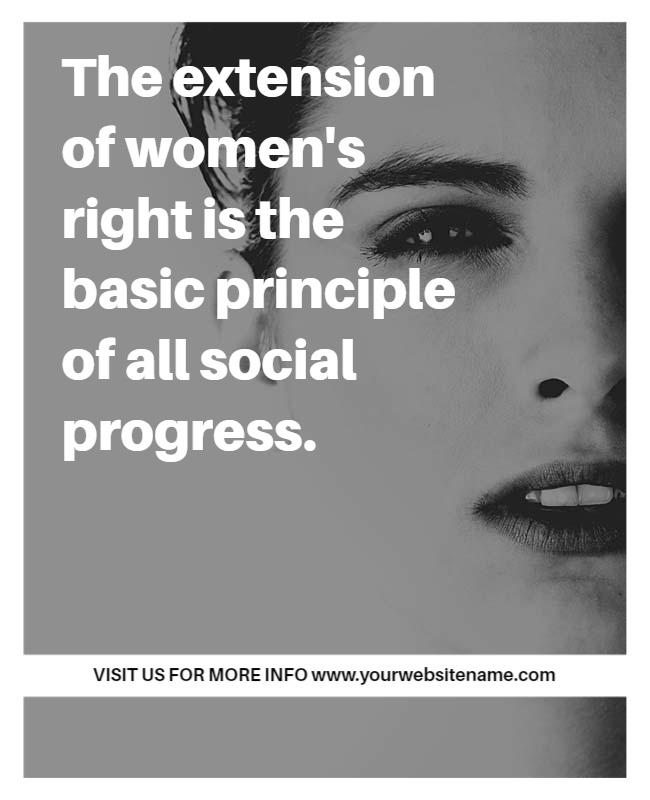 Bold Black and White Women's Rights Advocacy Poster Template