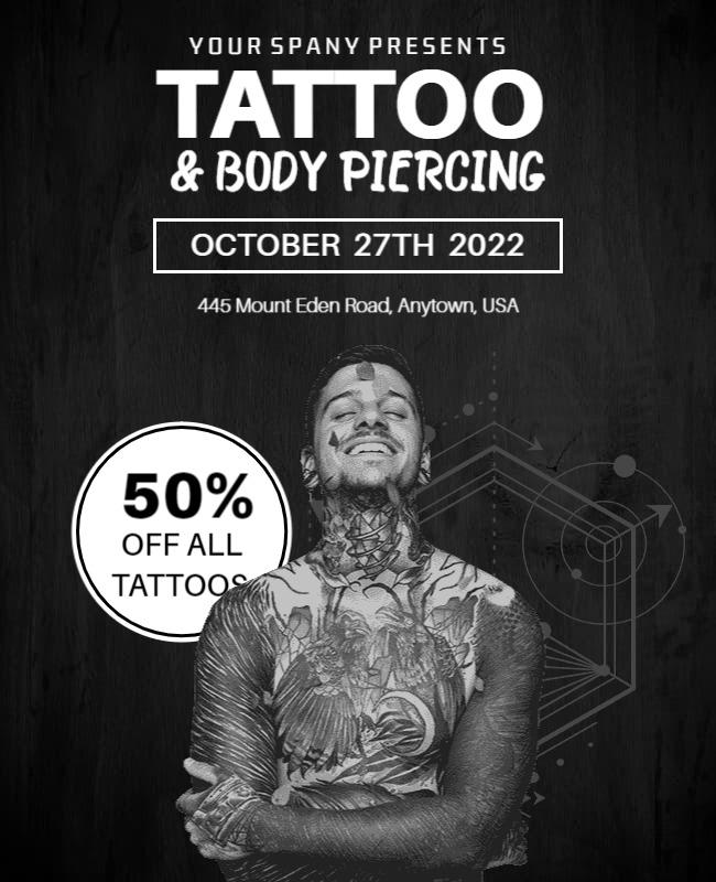 Bold Black Tattoo Art Show Event Poster Template