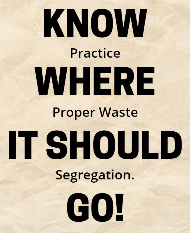 Bold Black Waste Management Segregation Awareness Poster Template