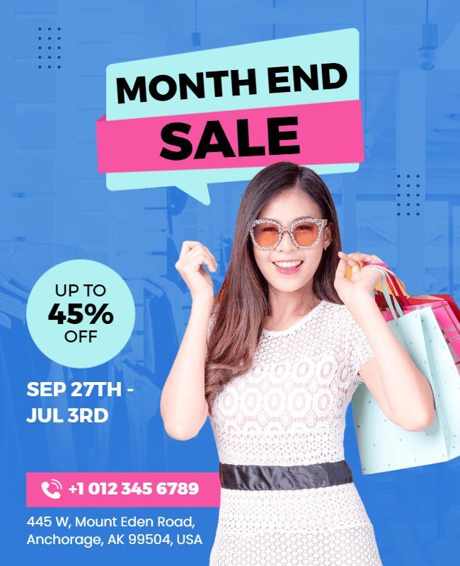 Bold Blue Shopping Sale Promo with Discounts Poster Template