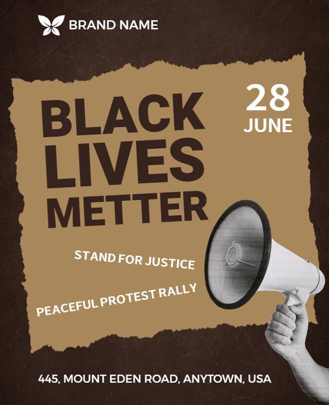Bold Brown Social Justice Protest Rally Poster Template