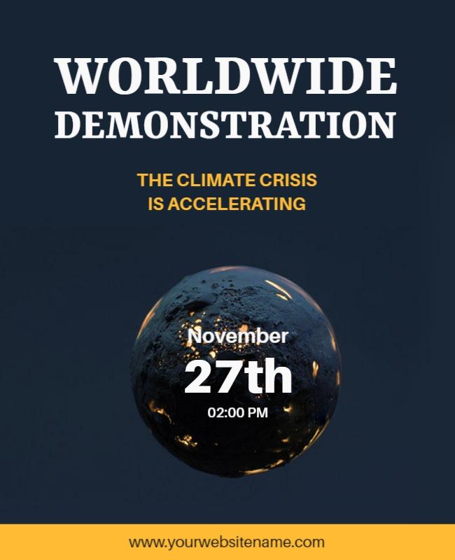 Bold Dark Invitation for Worldwide Climate Protest Poster Template