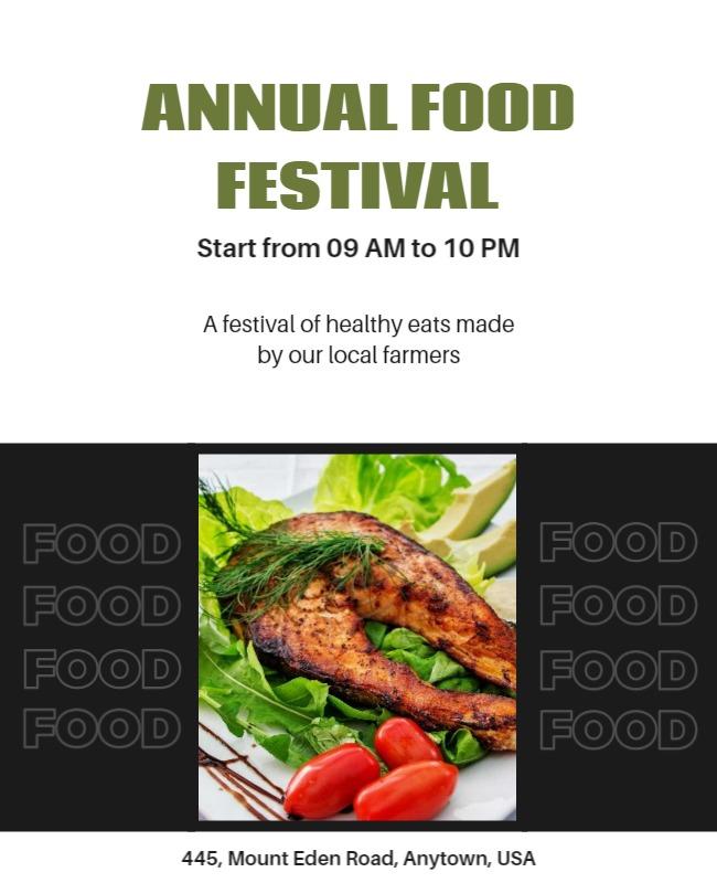 Bold Green Annual Food Festival Community Poster Template