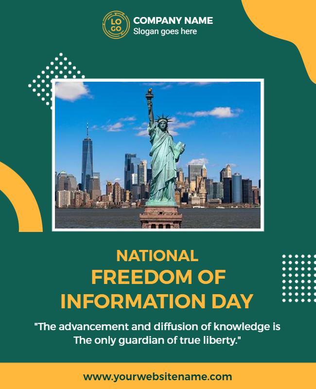 Bold Green Freedom of Information Day Celebration Poster Template