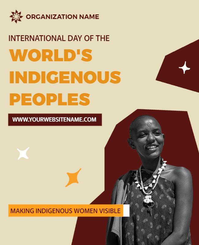 Bold Monochrome Celebrating Indigenous Peoples Poster Template