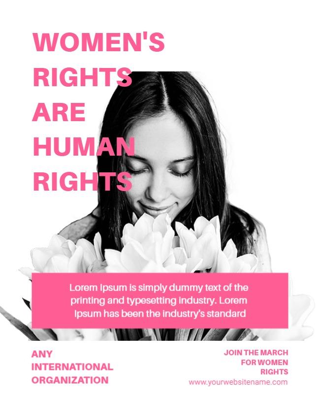 Bold Monochrome Women's Rights Advocacy Event Poster Template