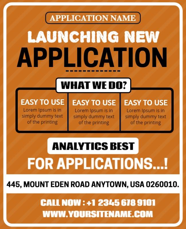 Bold Orange Launch Announcement for New Application Poster Template