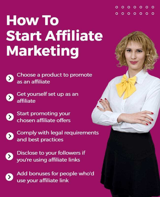 Bold Purple Guide to Starting Affiliate Marketing Poster Template