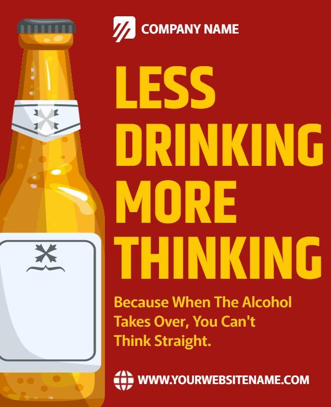 Bold Red Alcohol Awareness Campaign Poster Template