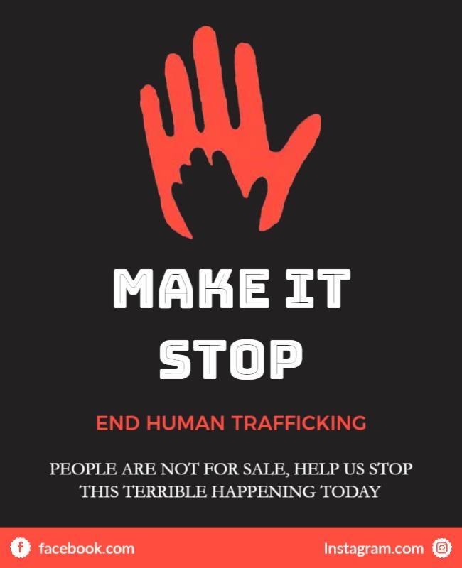 Bold Red Anti-Human Trafficking Awareness Poster Template