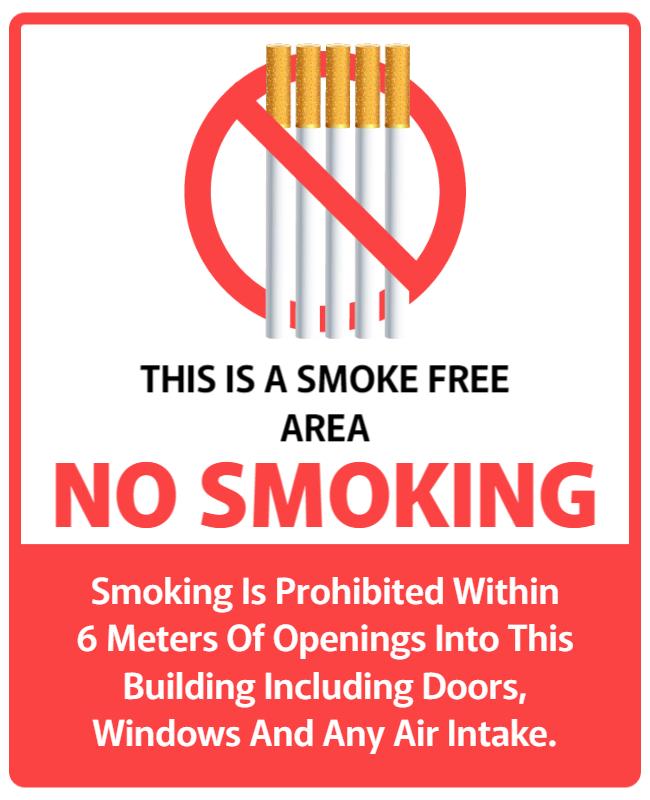 Bold Red No Smoking Prohibited Sign Poster Template