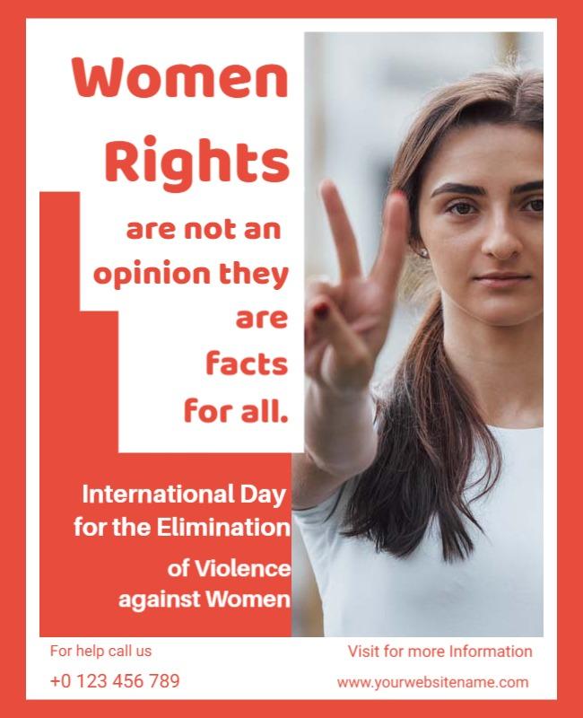 Bold Red Women's Rights Awareness Poster Template