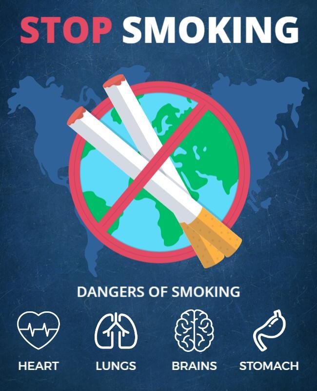 Bold Stop Smoking Awareness Campaign Poster Template