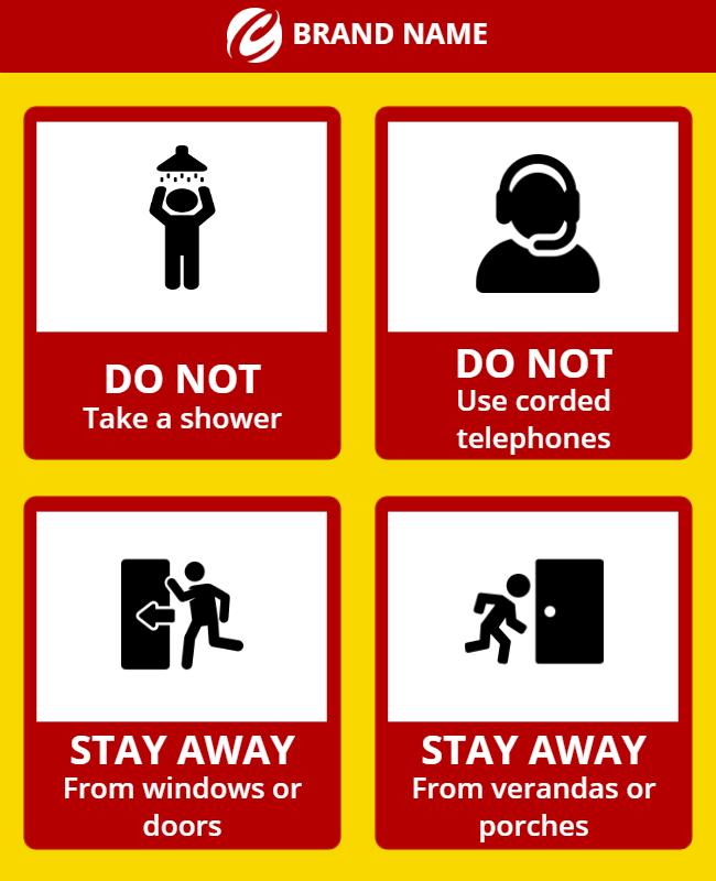 Bold Warning Safety Instructions Signage Poster Template