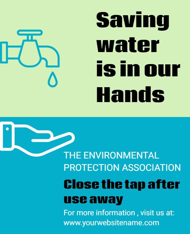Bold Water Conservation Awareness Campaign Poster Template