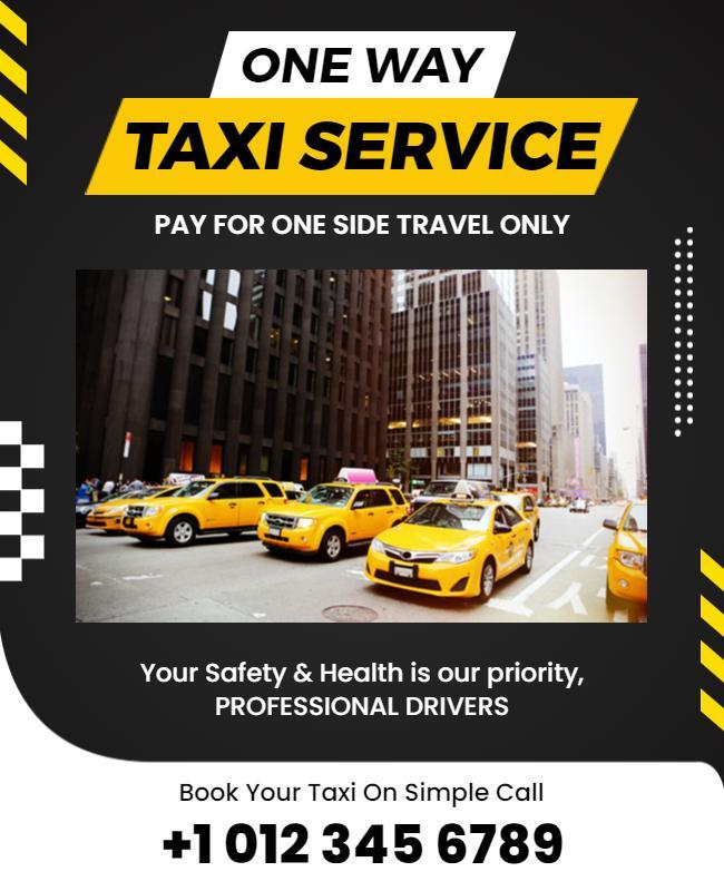 Bold Yellow Taxi Service Promotion Poster Template