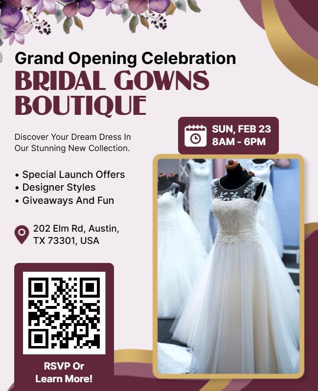 Bridal Gowns Boutique Grand Opening Flyer Template