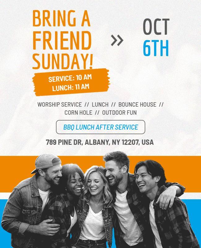 Bring a Friend Sunday Community Event Flyer Template