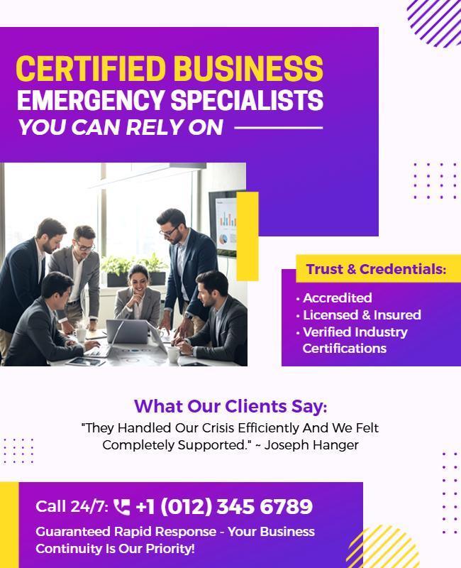 Business Emergency Services Promotional Flyer Template