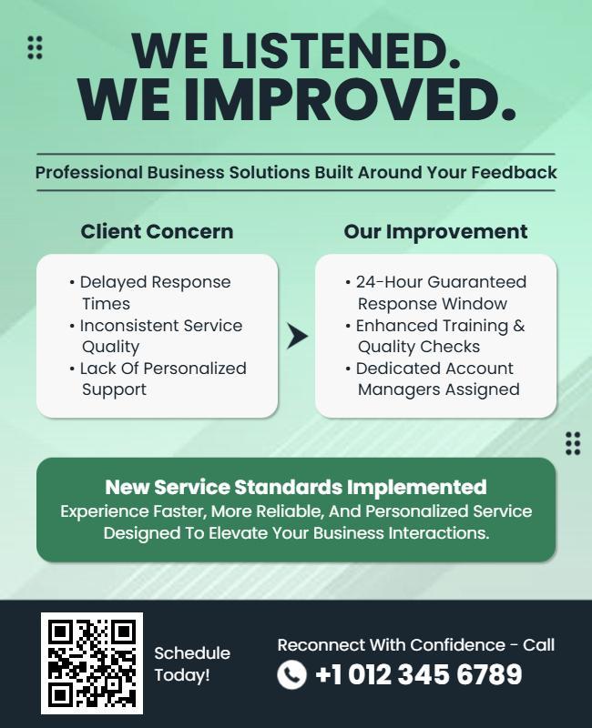Business Improvement Services Announcement Flyer Template