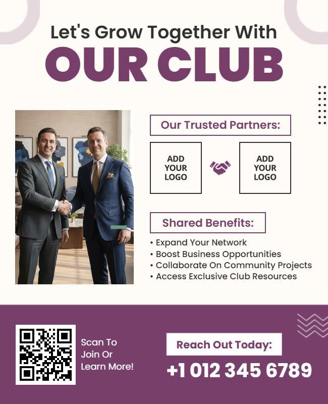 Business Networking Club Partnership Flyer Template