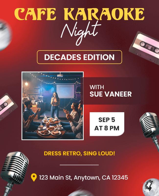 Cafe Karaoke Night Event Flyer Template