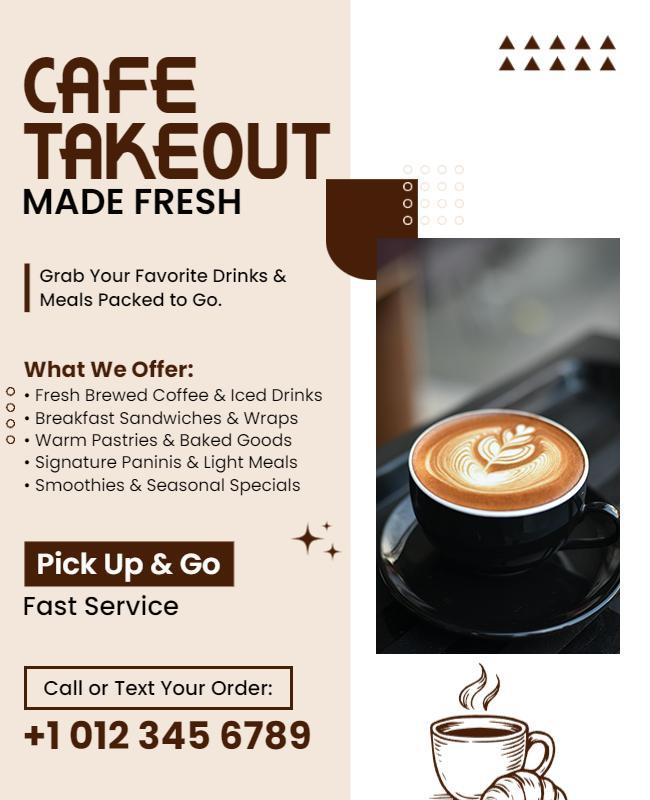 Cafe Takeout Food Service Flyer Template