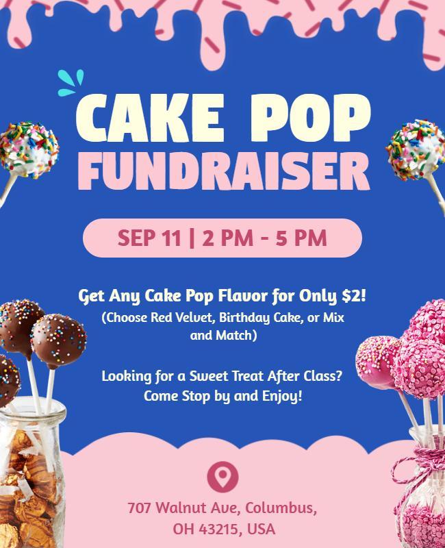 Cake Pop Fundraiser Event Flyer Template