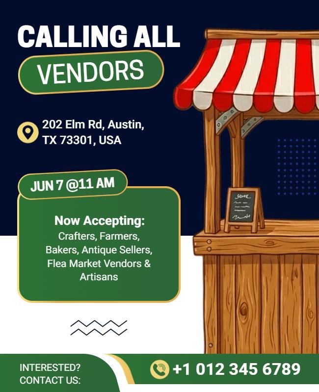 Calling All Vendors Community Event Flyer Template