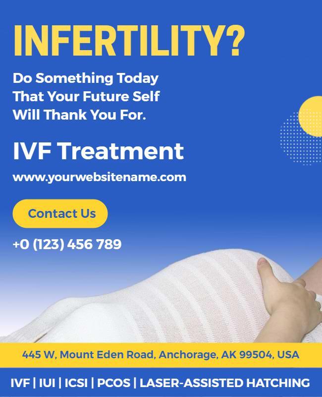 Calming Blue Infertility IVF Treatment Awareness Poster Template