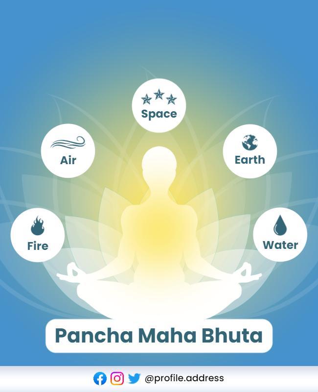 Calming Blue Meditation Elements Spiritual Wellness Poster Template