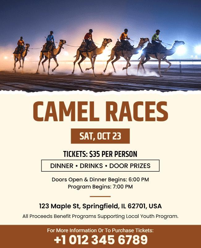 Camel Racing Event Flyer Template