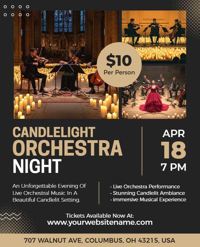 Candlelight Orchestra Concert Event Flyer Template