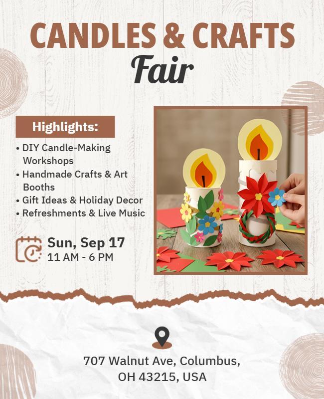 Candles and Crafts Fair Event Flyer Template