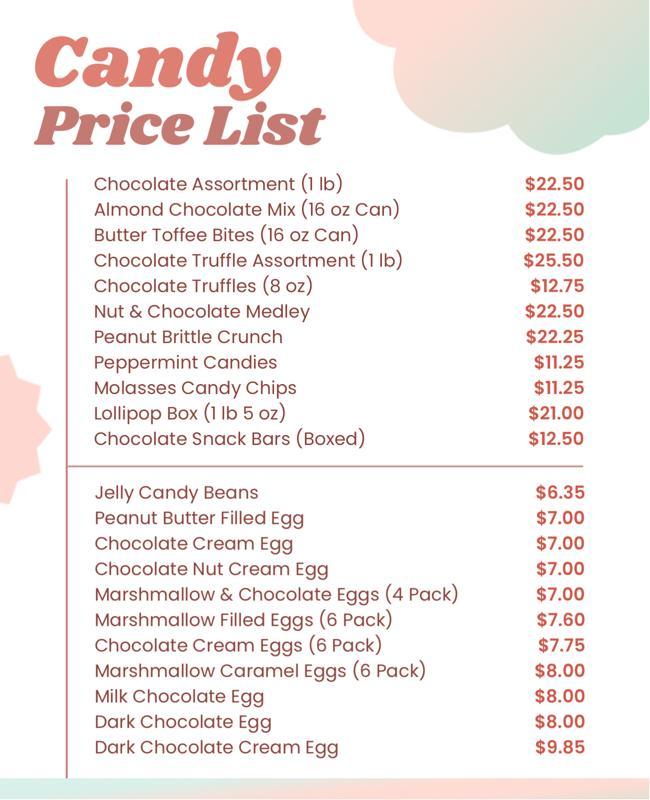 Candy Store Price List Menu Flyer Template