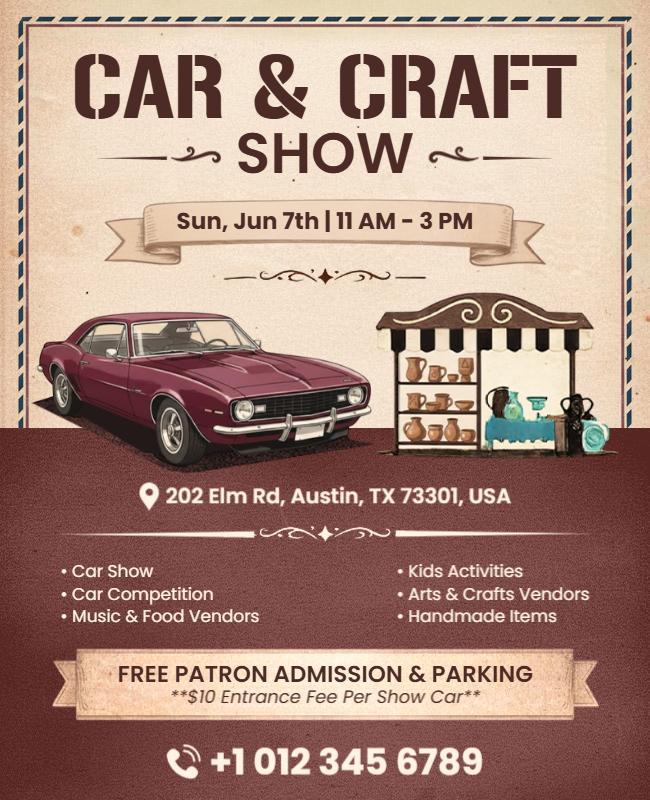 Car and Craft Show Event Flyer Template
