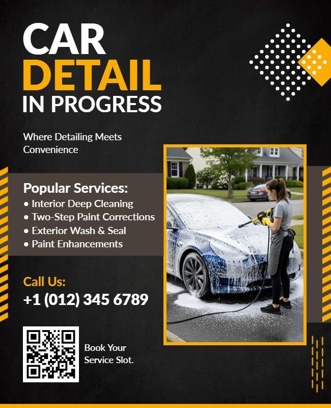Car Detailing in Progress Advertisement Flyer Template